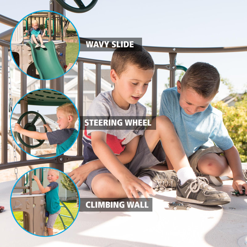 Lifetime adventure tower playset with spider swing store
